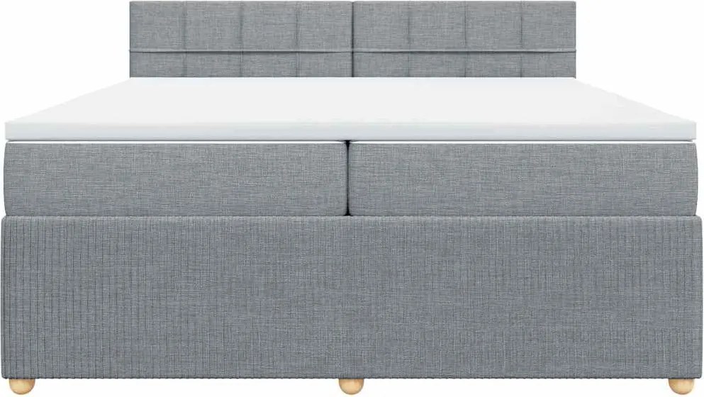 Box spring postel s matrací světle šedá 200 x 200 cm textil 3287563