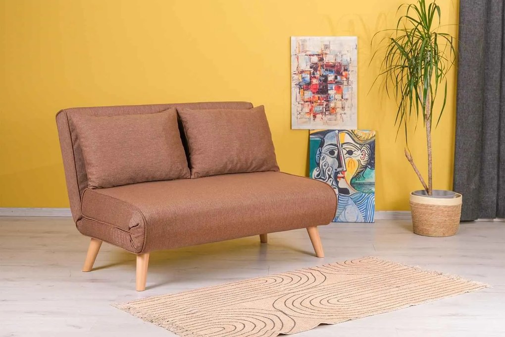 Designová rozkládací pohovka Felicitas 120 cm hnědá