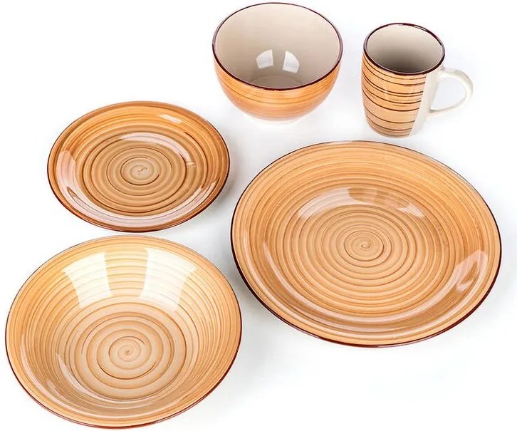 Keramická jídelní souprava SPIRAL BROWN 30 ks