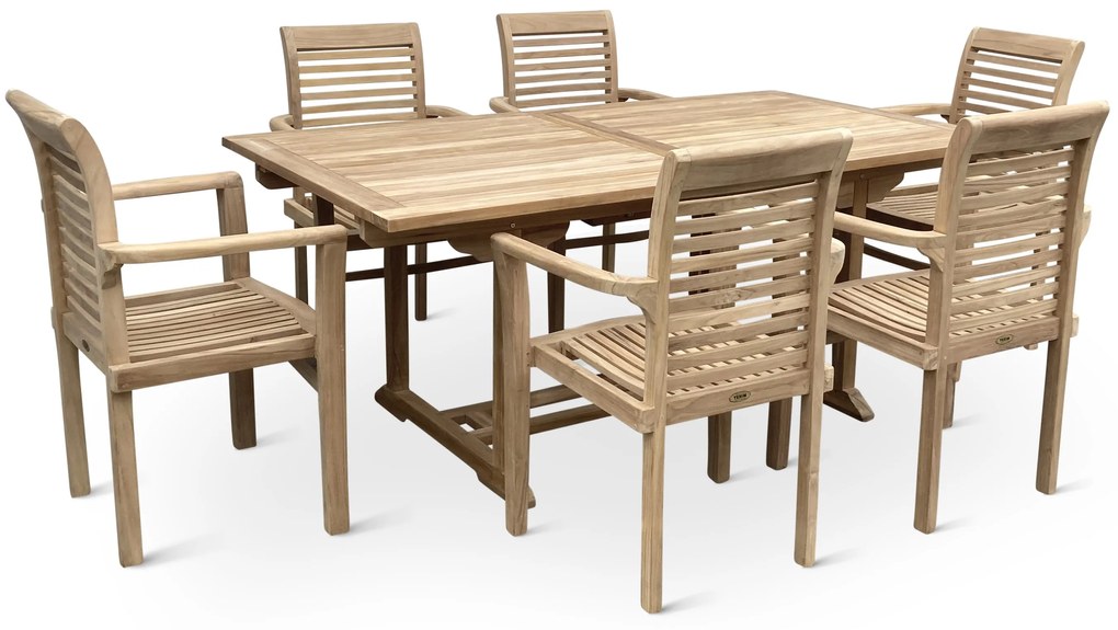 Noela Dřevěný zahradní nábytek Faisal I. teak set 1+6