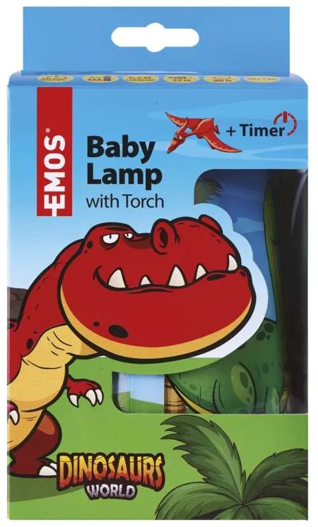 Dětská LED lampa se svítilnou Dino na baterie  - EMOS - LED lampičky a svítilny