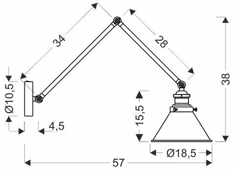 Nástěnná lampička FUNDO 1xE27/40W/230V černá/zlatá