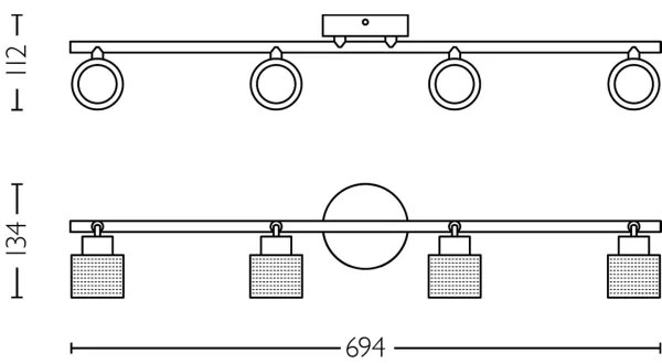 Philips - Bodové svítidlo NIALL 4xGU10/5W/230V černá/mosaz
