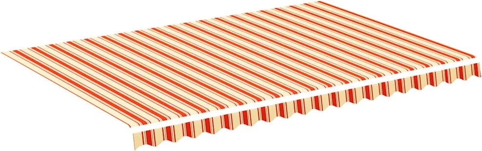 Náhradní plachta na markýzu žlutá a oranžová 450 x 300 cm polyesterová 312019