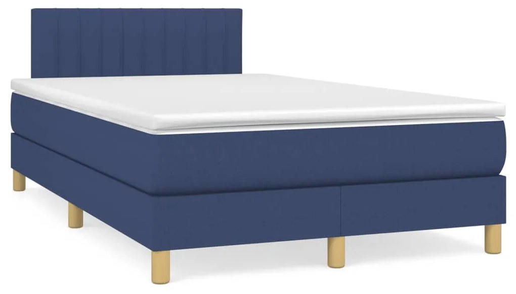 Box spring postel s matrací a LED modrá 120x190 cm textil - Default Title