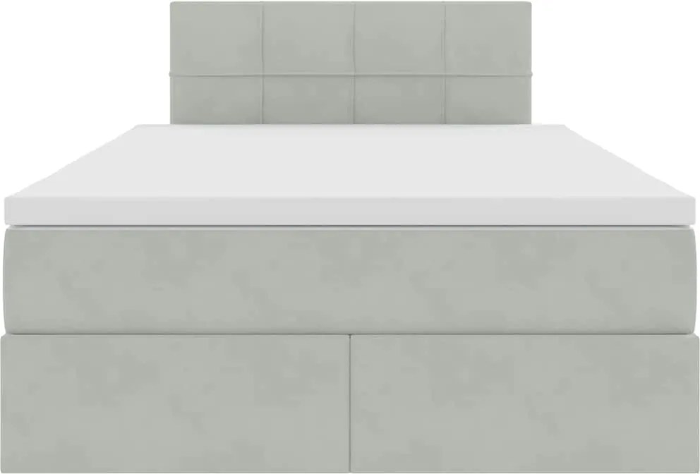 Postel s úložným prostorem Světle šedá 120 x 200 cm samet 3370749