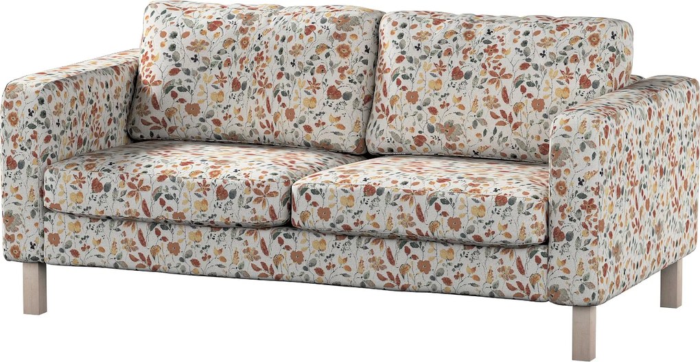 Potah na pohovku IKEA Karlstad 2-místná, nerozkládací, krátký barva oranžová látka pletený vzor, vzorované
