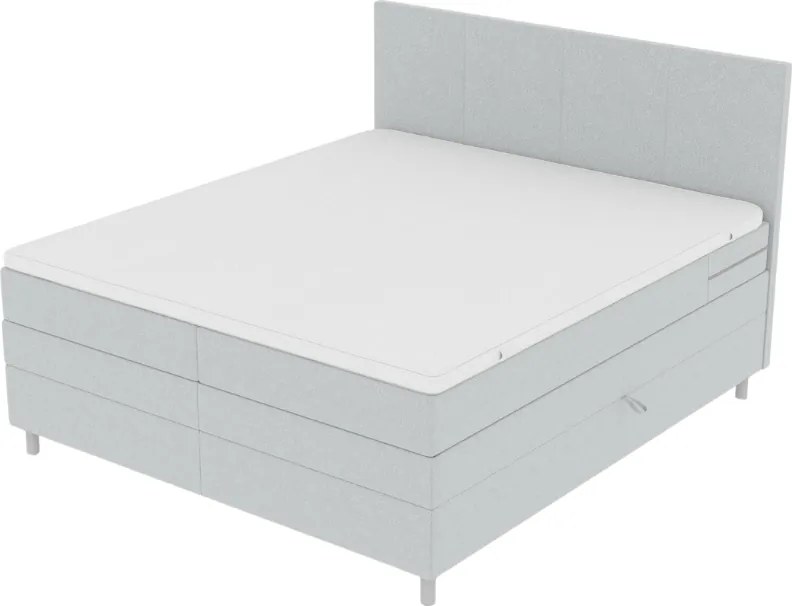 Čalouněná postel boxspring CARINA 140x200 cm světle šedá Matrace: Matrace Bonell pružinová
