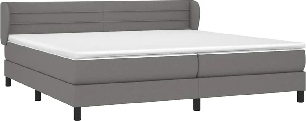 Box spring postel s matrací tmavě šedá 200x200 cm textil 3126350