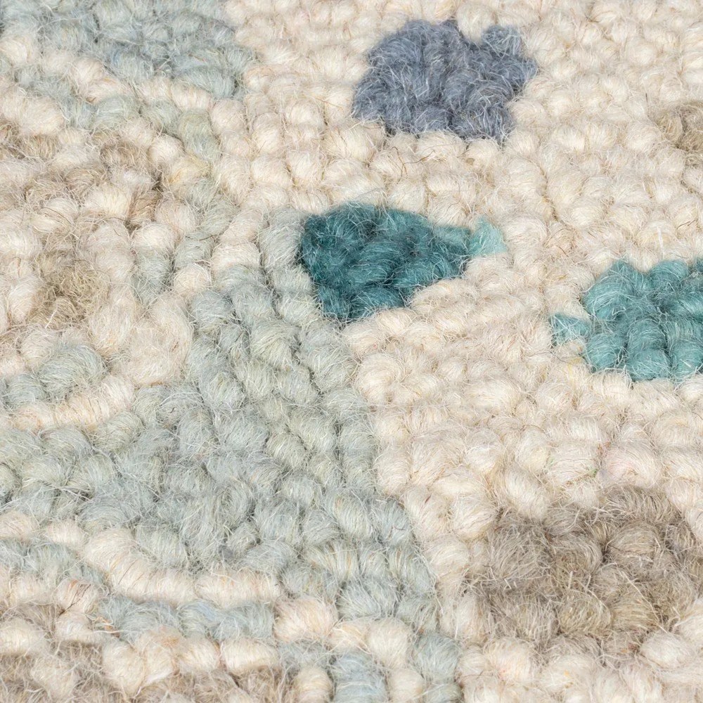 Modrý/béžový ručně tkaný vlněný koberec 120x170 cm Eloise Patchwork – Flair Rugs