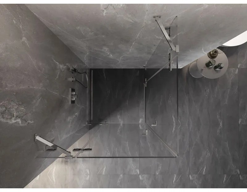Mexen Lunar Duo výklopný sprchový kout 120 x 120 cm, 8mm čiré sklo, chromový profil, 834-120L-120P-01-00