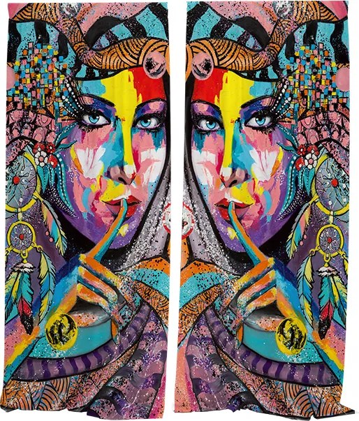 IMPAR Závěsy Indiánka art (Rozměr : 140x250, Materiál: Interlock)