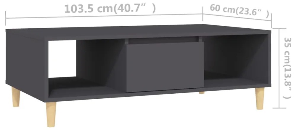vidaXL Marketos Konferenční stolek šedý 103,5 x 60 x 35 cm kompozitní dřevo