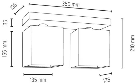 Spot-Light 2241236 - Stropní svítidlo GREAT 2xE27/25W/230V beton