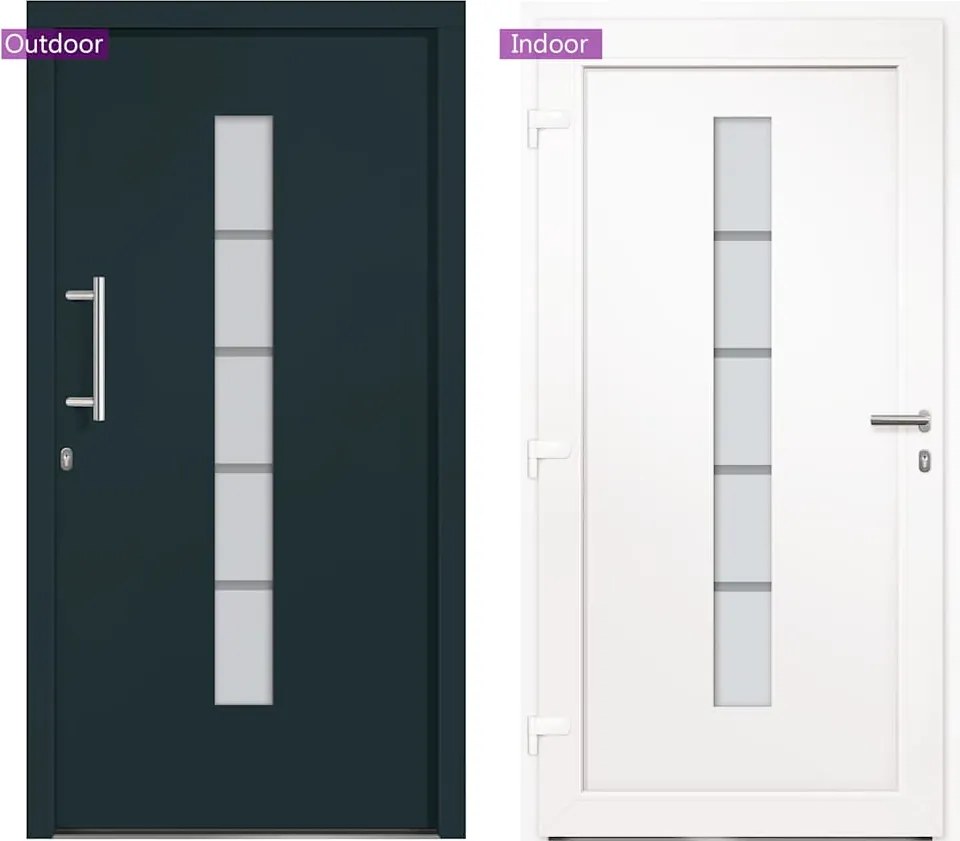 Vchodové dveře hliník a PVC antracitové 110 x 210 cm 3056817