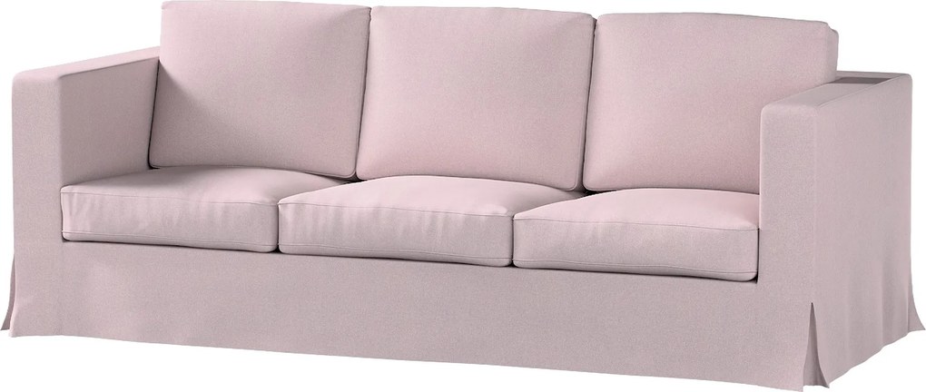 Potah na pohovku IKEA Karlanda 3-místná nerozkládací, dlouhý barva růžová látka pletený vzor