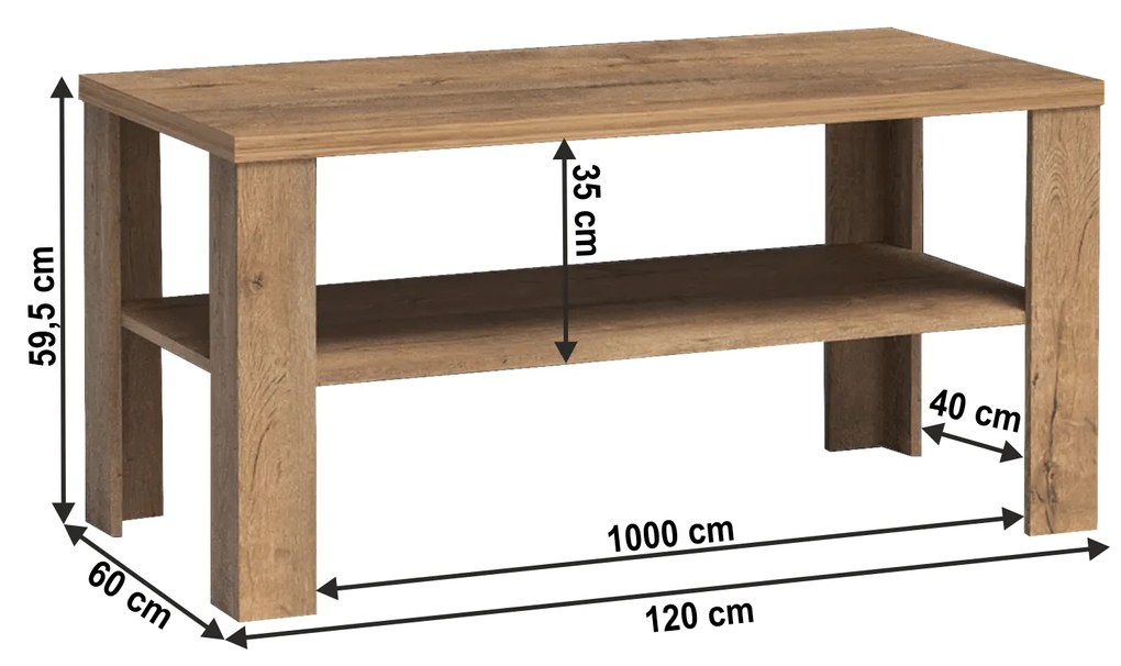 Kondela Konferenční stolek, dub lefkas, TEDY TYP T13