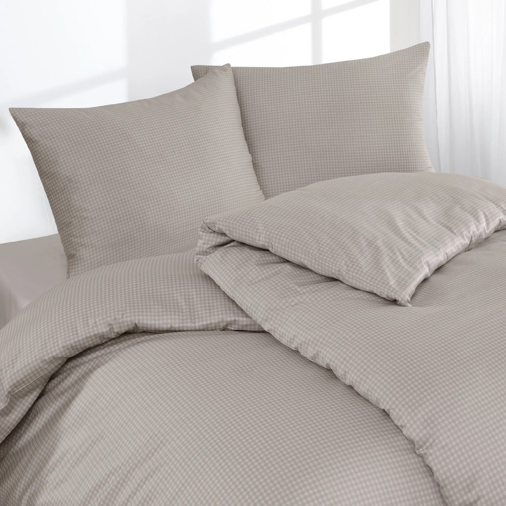 Florella Saténové povlečení Edel Satin Karo Five Linen Rozměr: 70x90 + 140x200 cm