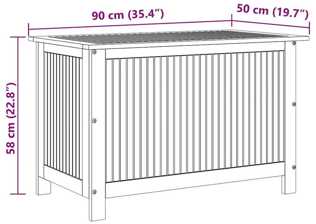 vidaXL Marketos Zahradní úložný box 90 x 50 x 58 cm masivní akáciové dřevo