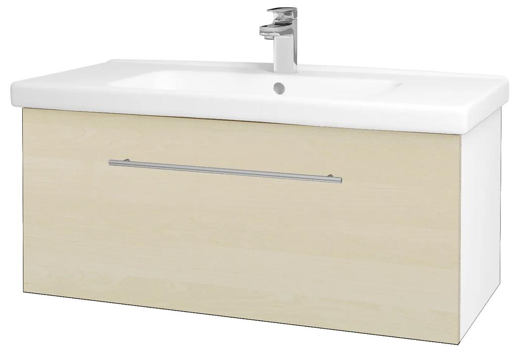 Dřevojas Koupelnová skříň BIG INN SZZ 100 Varianta: N01 Bílá lesk / Úchytka T02 / IND Individual