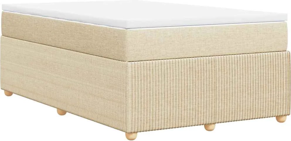 Box spring postel s matrací krémová 120x190 cm textil 3285558