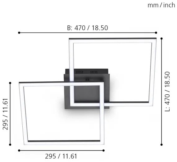 Eglo 75553 - LED Stmívatelný přisazený lustr PALMAVES LED/28W/230V 3000-6500K+DO