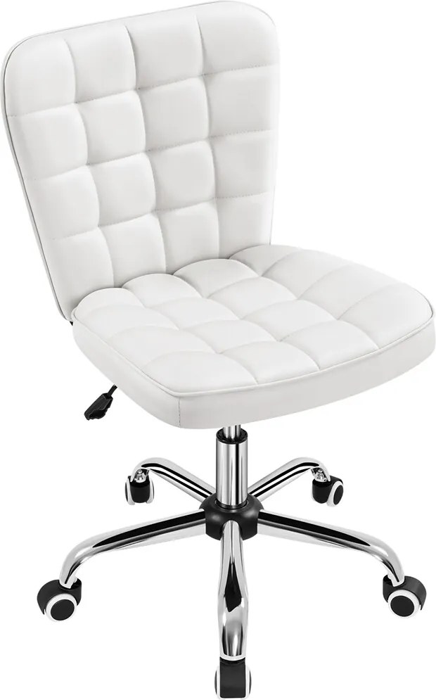 Kancelářská židle Yaheetech – bílá, 63 cm (délka) × 54,5 cm (šířka) × 84 cm - 94 cm (výška) (256184643871)