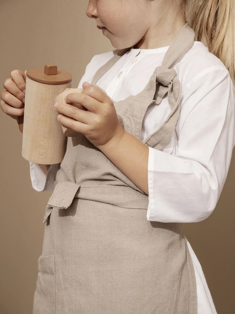 ferm LIVING Dětská zástěra Hale Apron Sand, přírodní barva, textil