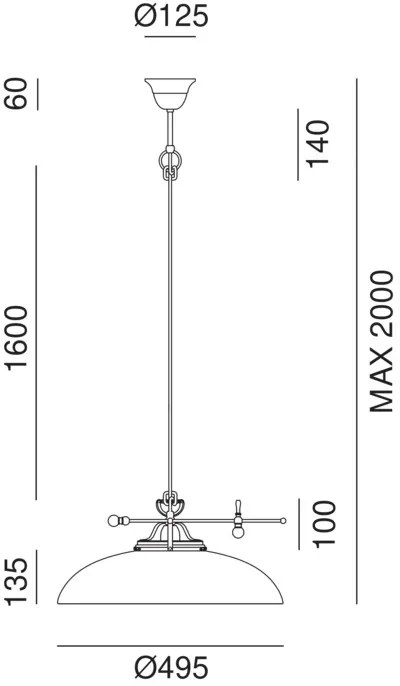 Il Fanale Rustikální závěsné svítidlo COUNTRY ø 495mm