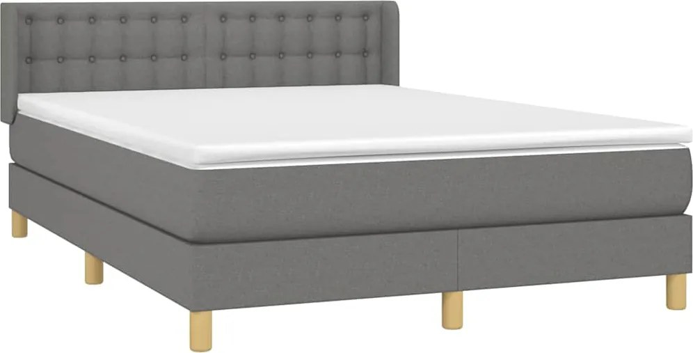 Box spring postel s matrací tmavě šedá 140x200 cm textil 3130594