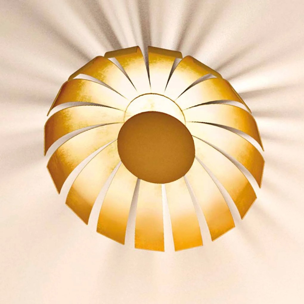 Pozlacené LED designové stropní světlo Loto, 27 cm