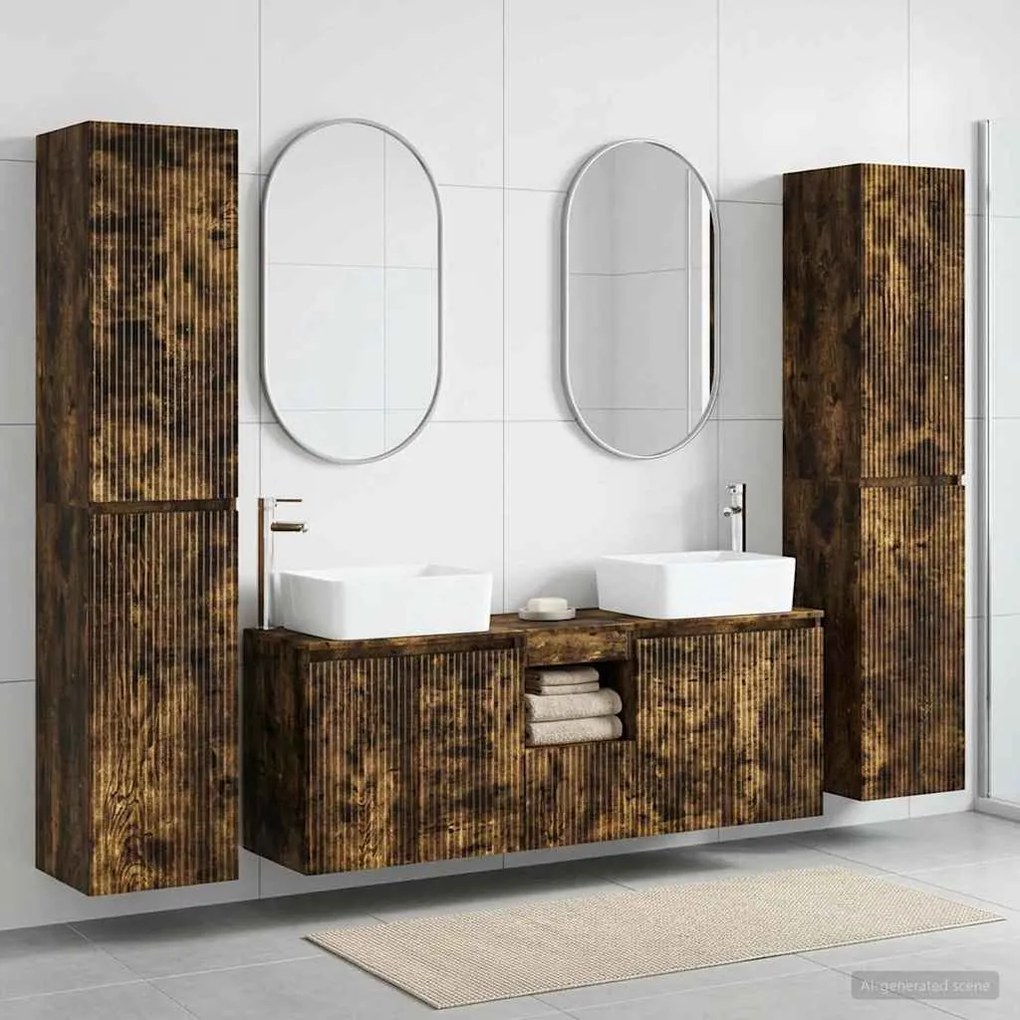 Sada koupelnového nábytku 5 ks Kouřový dub 33 x 34,5 x 160 cm 3406038