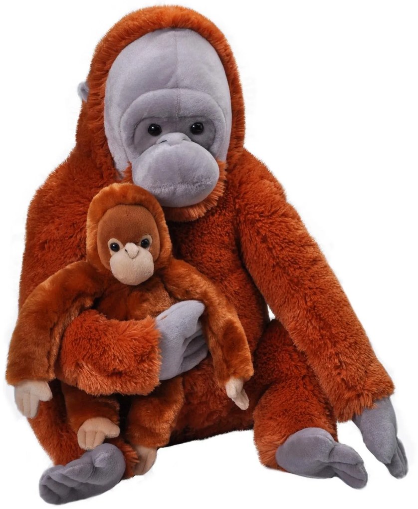 Plyšák wild republic plyšová samice s mládětem – orangutan, 76 cm