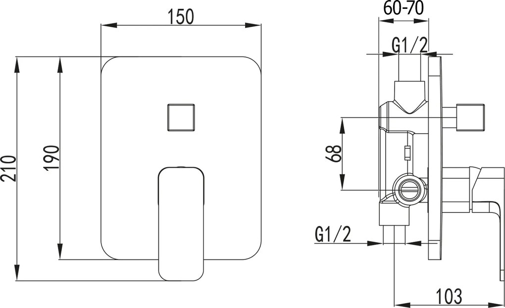 Aqualine Factor FC642 sprchová baterie podomítková páková