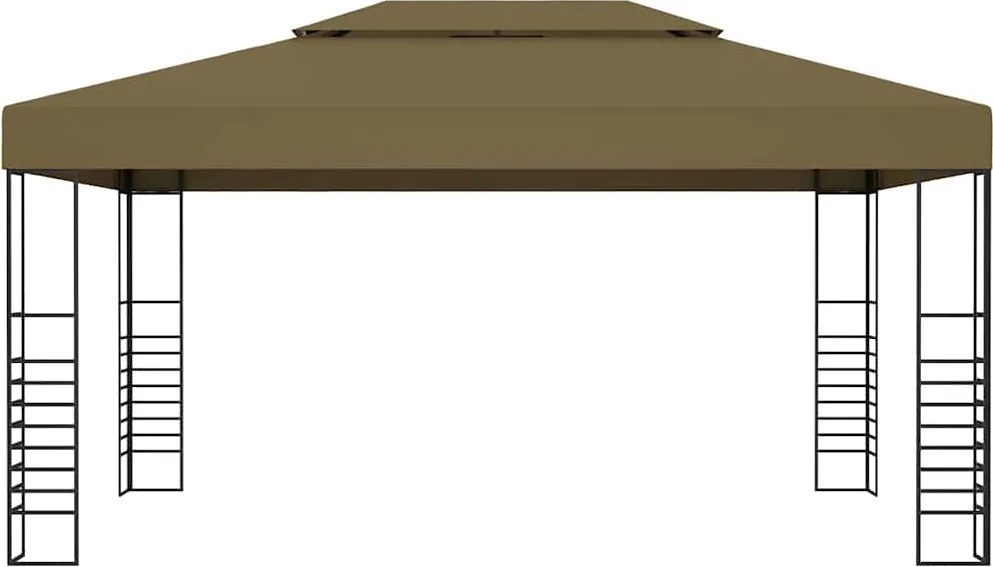Altán se zatahovací střechou 3 x 4 m taupe 180 g/m² 312229