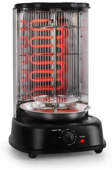 OneConcept Kebap Master černý, vertikální gril, 1800 W