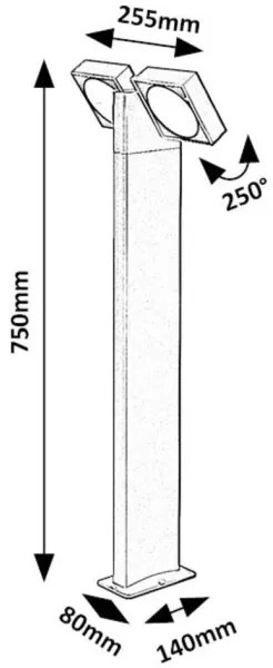 Rabalux 77102 - LED Venkovní lampa TELDE 2xLED/7W/230V IP54 antracit