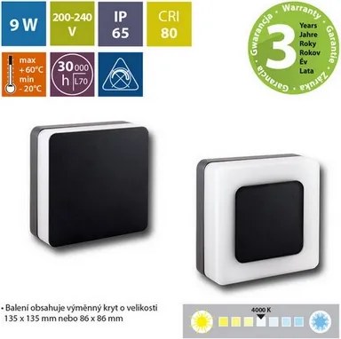 LED svítidlo McLED Draco S, 9W, 4000K, IP65, černá ML-513.019.19.0