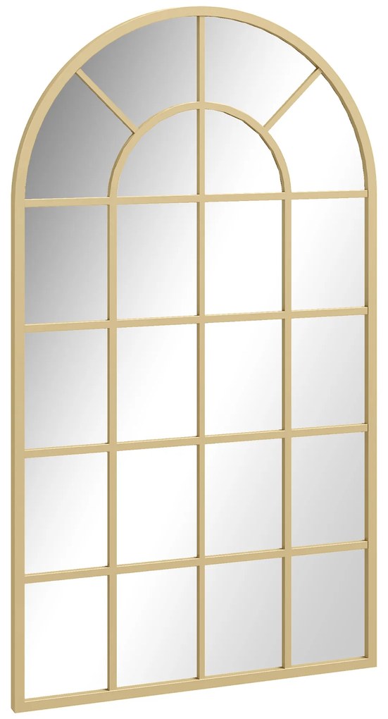 HOMCOM nástěnné zrcadlo šatní zrcadlo 110 x 62 cm dekorativní závěsné zrcadlo s kovovým rámem do ložnice a obývacího pokoje ve zlaté barvě | Aosom.de