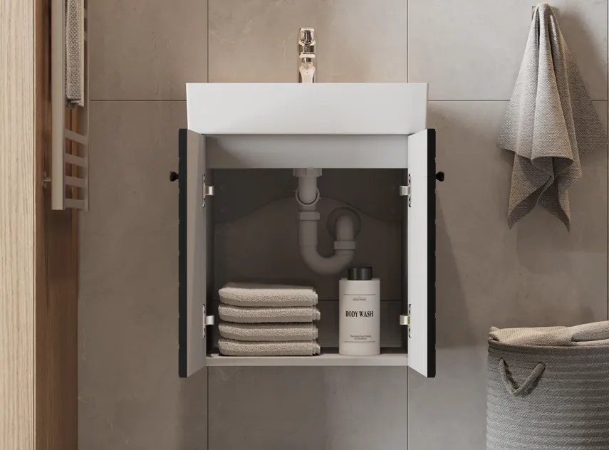 Kingsbath / Lavedo Tessera Black 60 koupelnová skříňka s umyvadlem