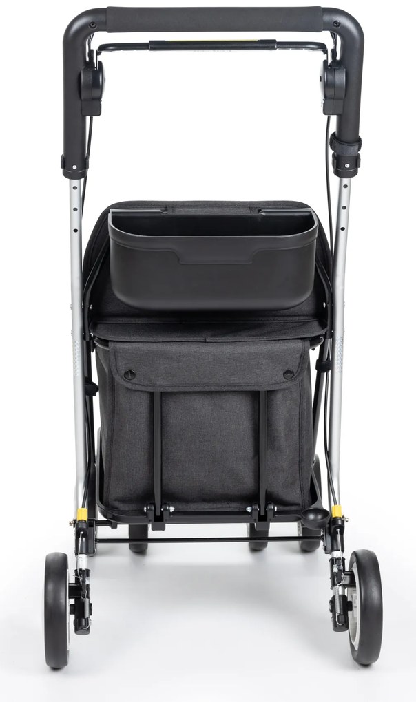 Carlett Senior Comfort chodítko, taška na kolečkách, brzda, sedák, tmavě šedá, 29L