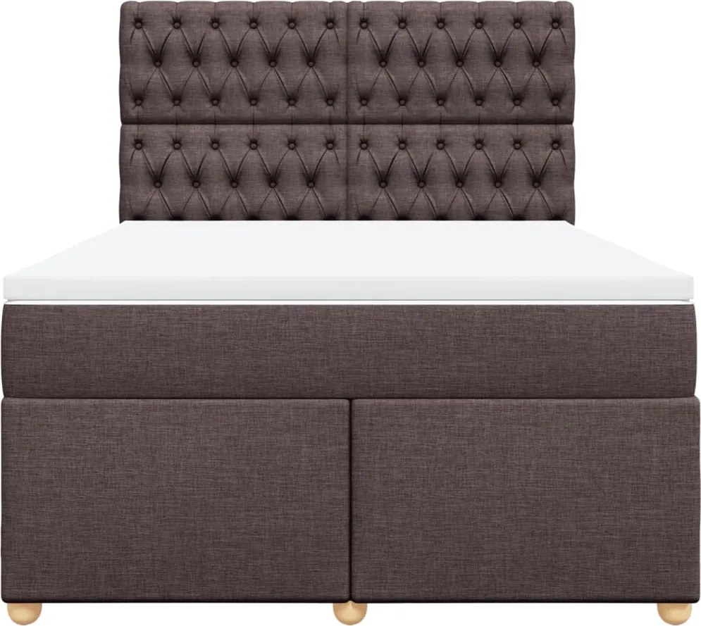 Box spring postel s matrací tmavě hnědá 140x190 cm textil 3293585