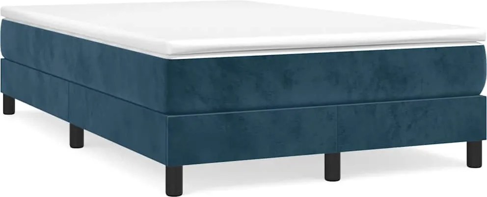 Box spring postel s matrací tmavě modrá 120 x 200 cm samet 3144325