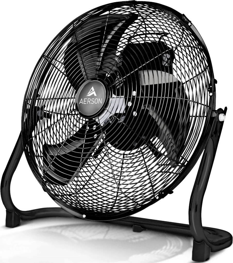 Podlahový Ventilátor 40 cm černý větráček 75 W silný a tichý