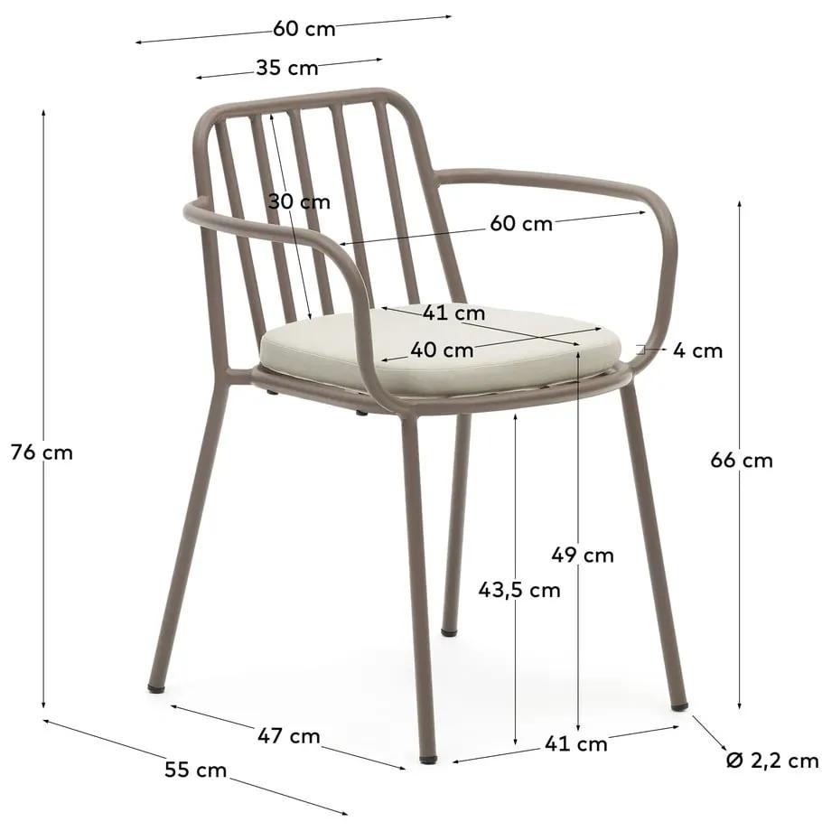 Fialové kovové zahradní židle v sadě 4 ks Bramant – Kave Home