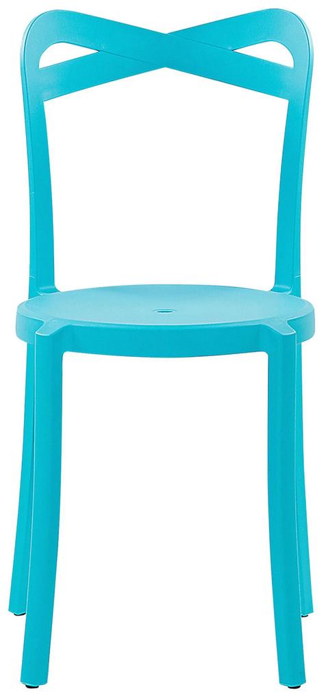 Sada 4 jídelních židlí plastových modrých CAMOGLI Beliani