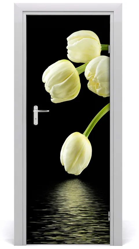 Fototapeta samolepící Bílé tulipány 75x205 cm