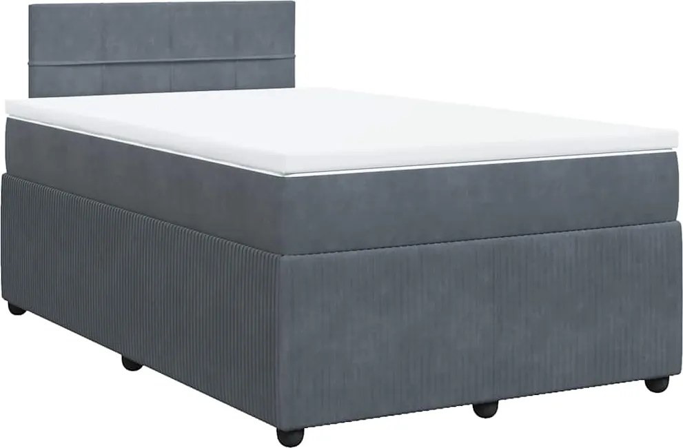 Box spring postel s matrací tmavě šedá 120 x 200 cm samet 3290011