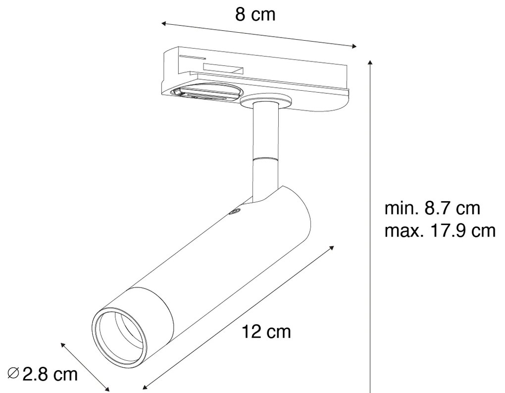 Moderní bodové světlo bílé pro 1-fázový kolejnicový systém - Iconic Ivy