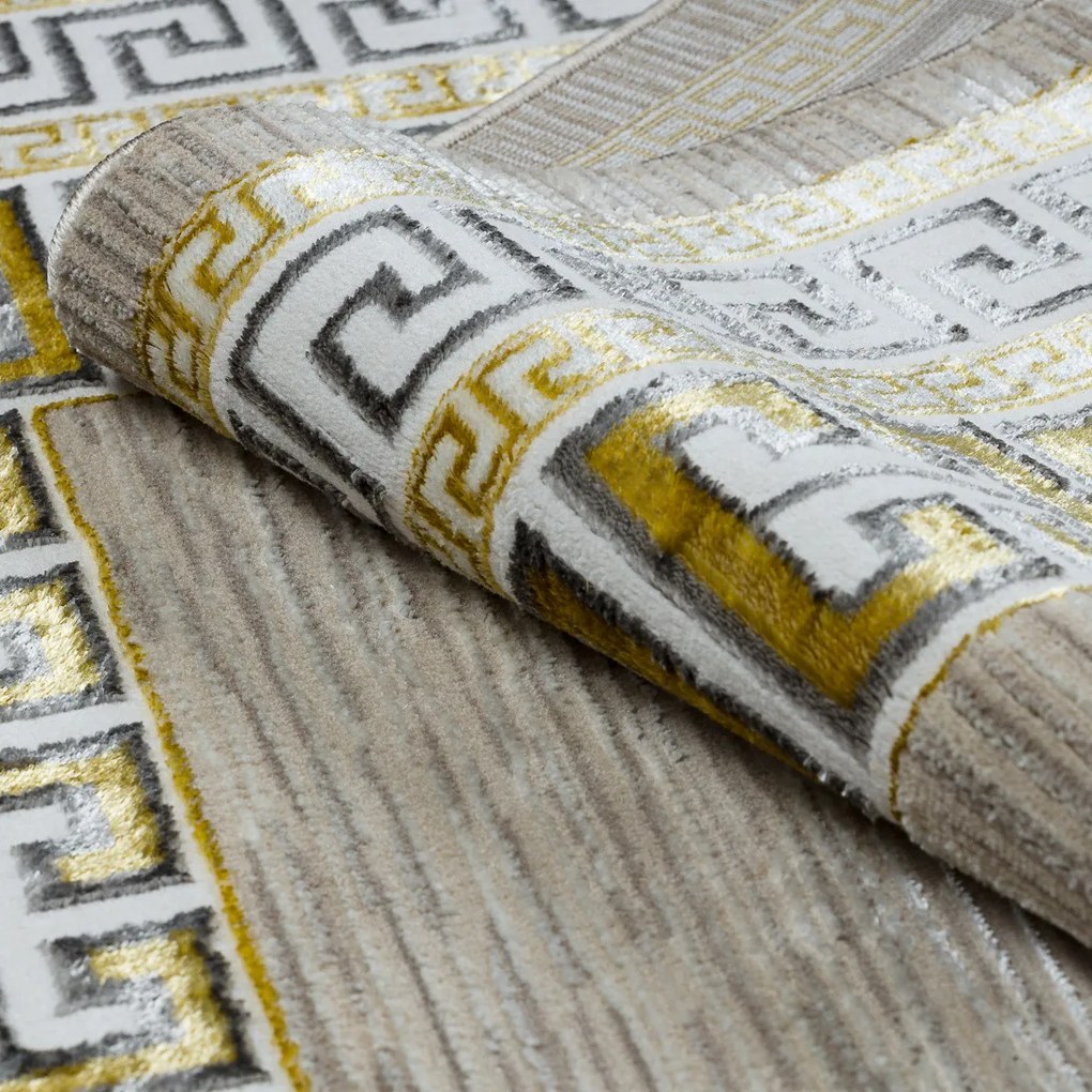 Dywany Łuszczów, Kusový koberec Bliss Z205AZ127 cream/gold, 140x190, béžová, kancelář